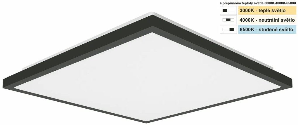 TOP LIGHT Světlo stropní Onyx HL CCT, Bílá-Černá