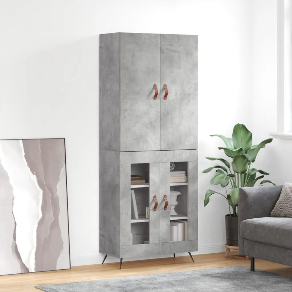 Skříň highboard betonově šedá 69,5x34x180 cm kompozitní dřevo 3195711