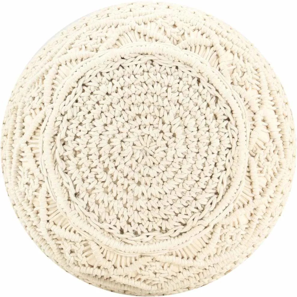 Ručně vyrobený sedací puf macramé 45 x 30 cm bavlna 324001