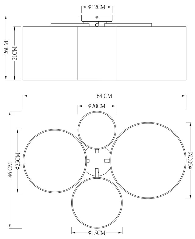 GLOBO MAKKI 15586-4D Stropní svítidlo