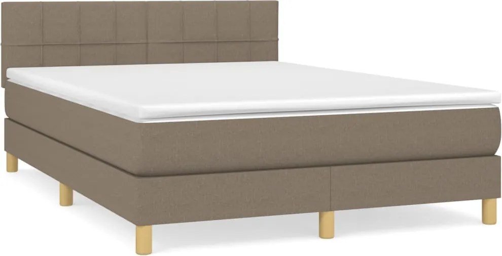 Box spring postel s matrací taupe 140x190 cm textil 3140613