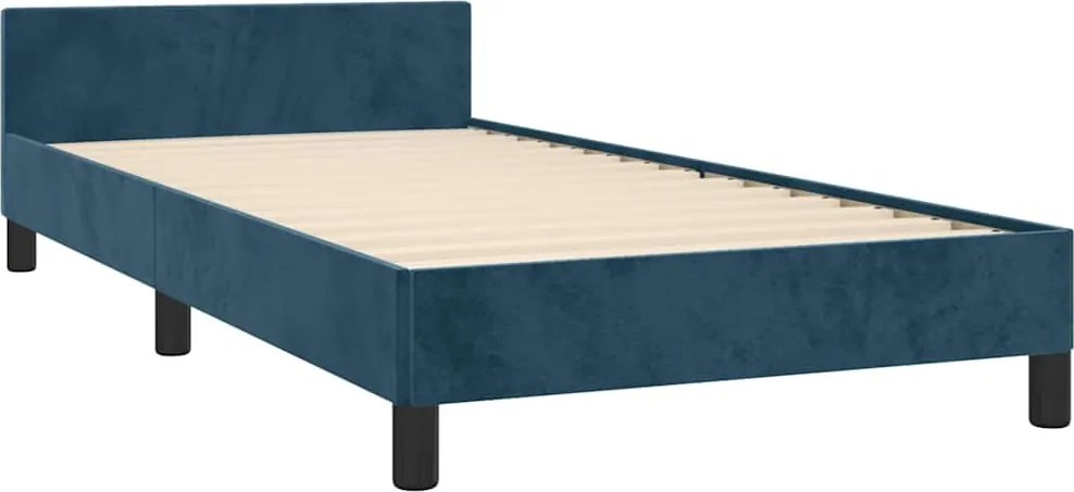 Rám postele bez matrace tmavě modrý 80x200 cm samet 3125908