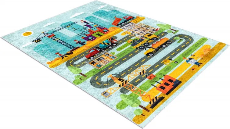 Detský kusový koberec Junior 52105.801 Construction site, 80x150, viacfarebná, detská izba, Dywany Łuszczów