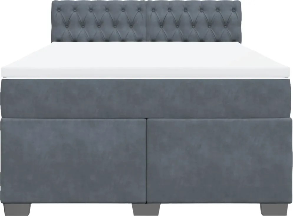 Box spring postel s matrací tmavě šedá 140x200 cm samet 3286337