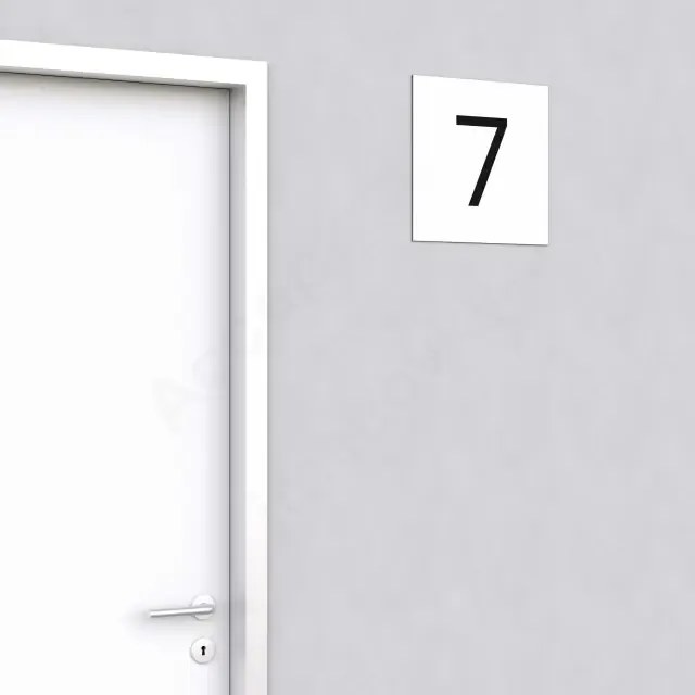 ACCEPT Označení podlaží - číslo "7" - stříbrná tabulka - černý popis