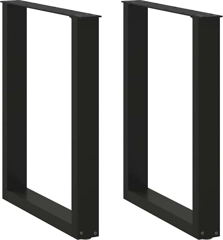 vidaXL Nohy k jídelnímu stolu ve tvaru U, 2 ks, ocel, 70 x (72-73) cm, ocel [4013185] Barva: Černá