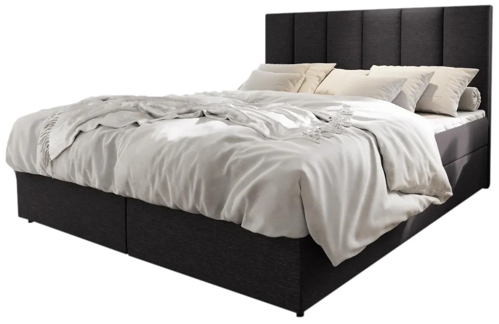 Expedo Čalouněná postel boxspring KARDI, 180x200, sawana 05 + topper