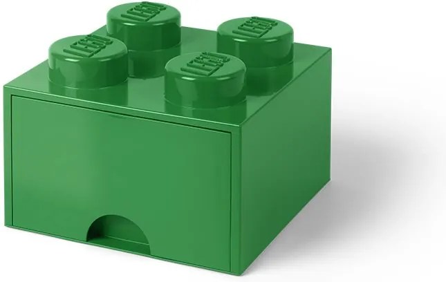 Úložný box lego úložný box 4 s šuplíkem - tmavě zelená