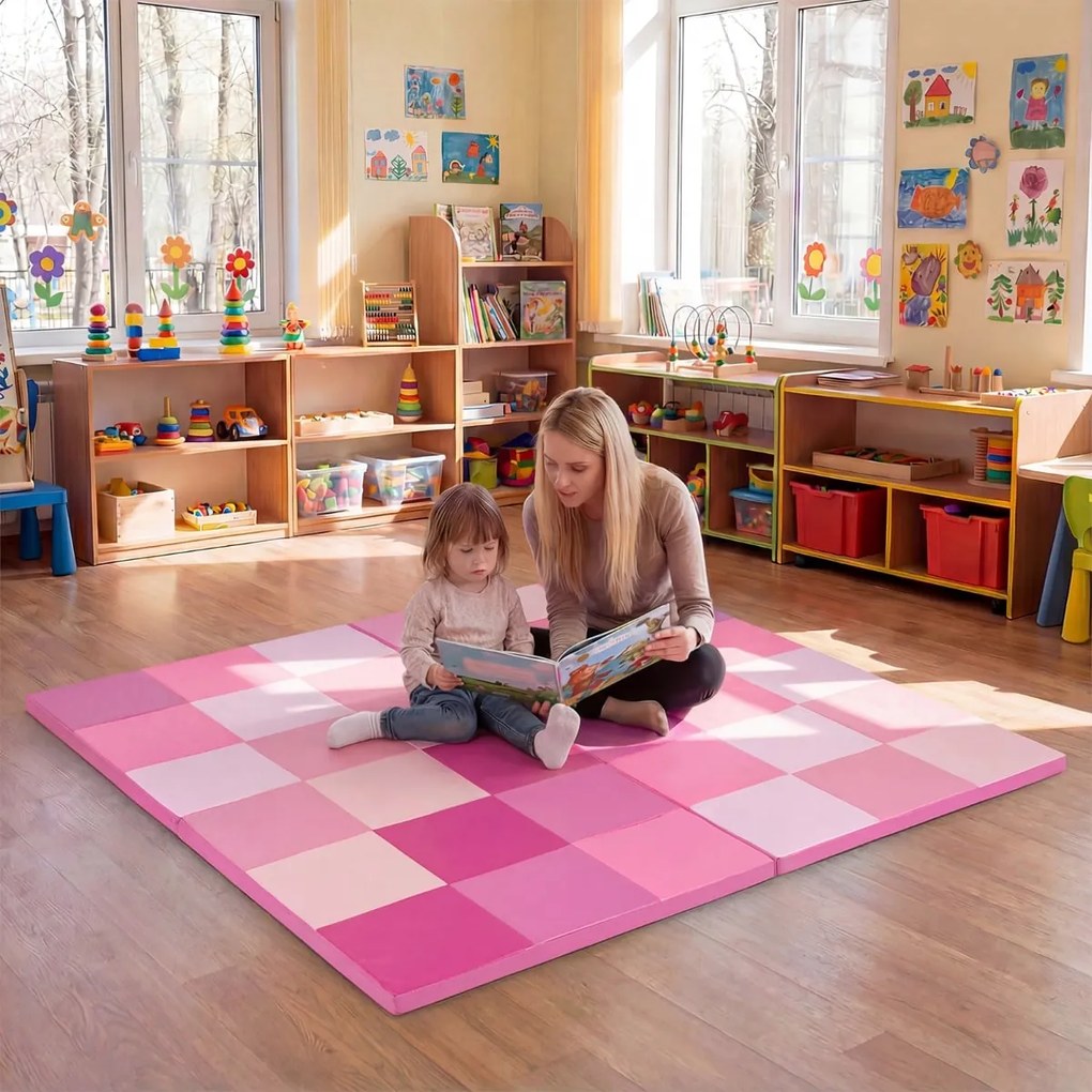 Costway 2 kusová skládací dětská podložka na prolézání se zapínáním na šplhání