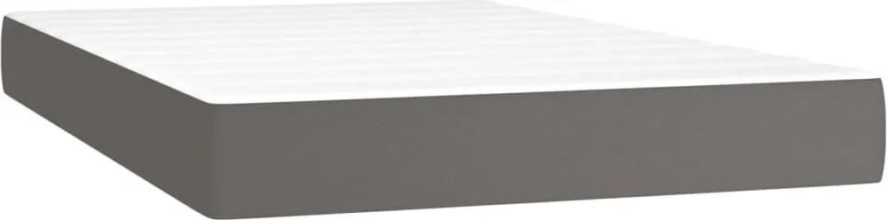 Box spring postel s matrací a LED šedá 120x200 cm umělá kůže 3135817