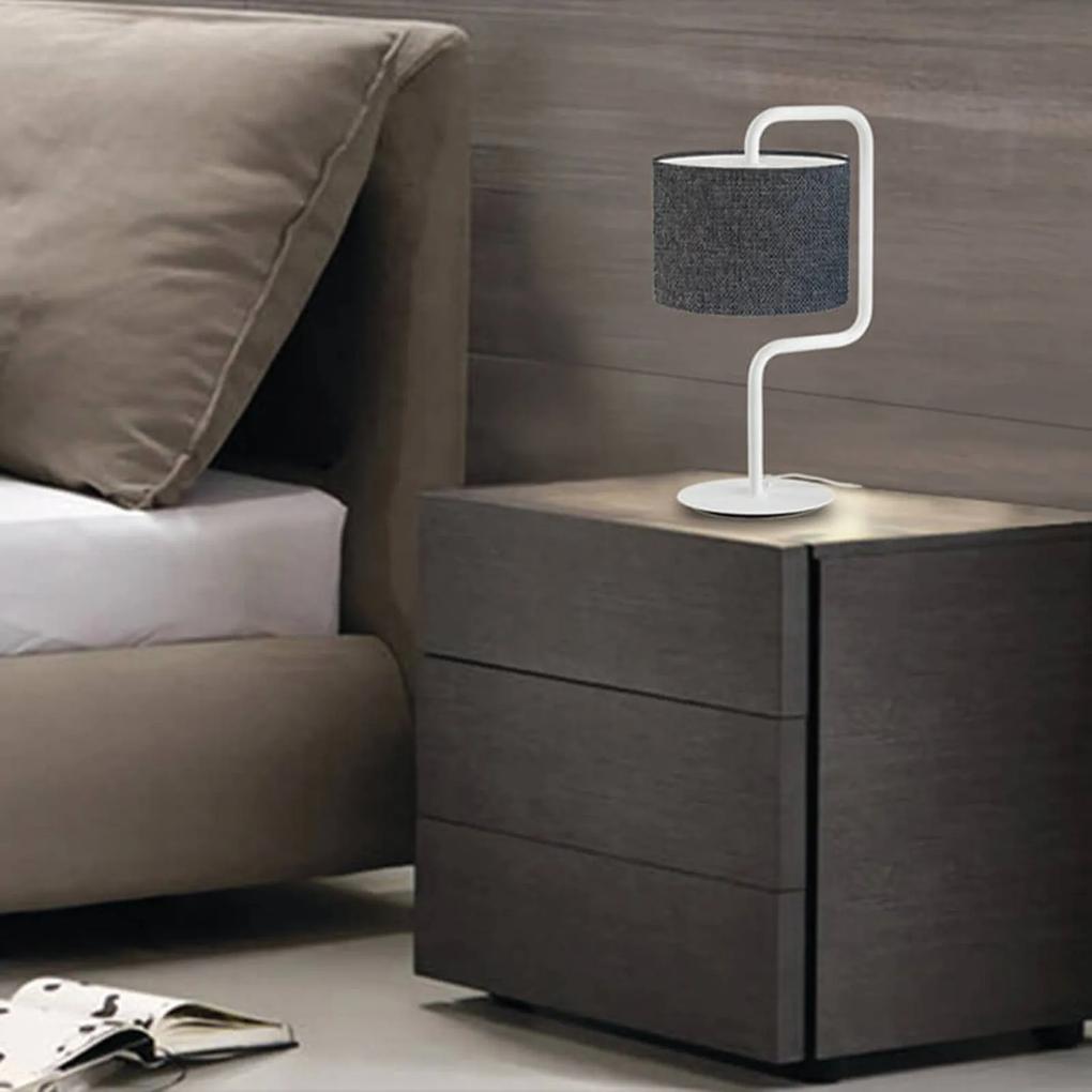 Morfeo - Látková stolní lampa v antracitové barvě