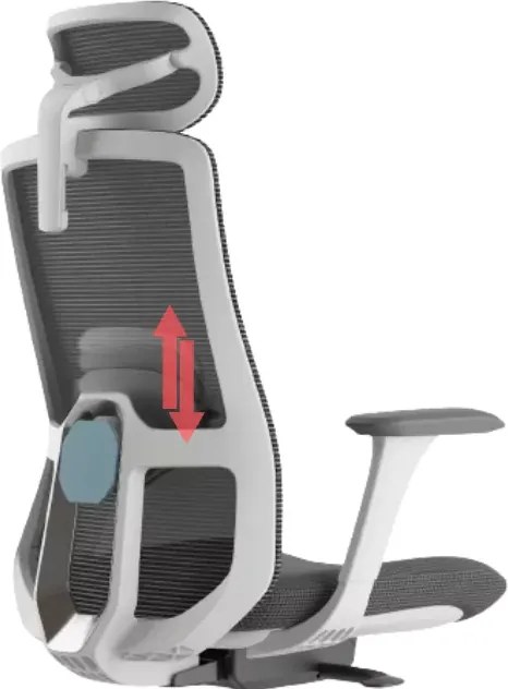 Kancelářská ergonomická židle WISDOM s podhlavníkem — síť, šedý plast, nosnost 120 kg, tmavě šedá Mercury star