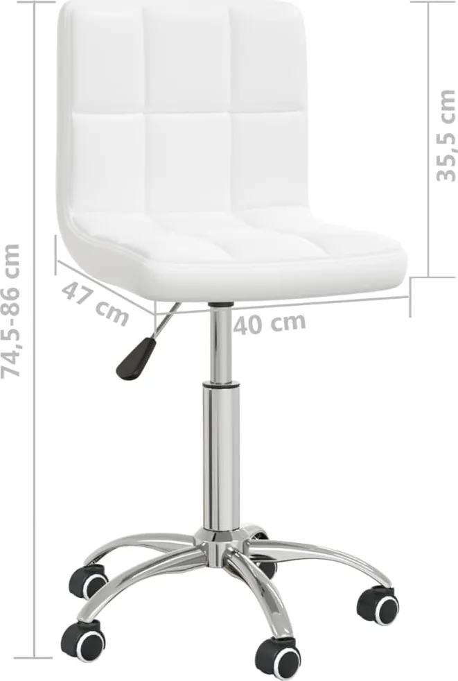 vidaXL Otočná kancelářská židle umělá kůže [334333] Barva: Bílá