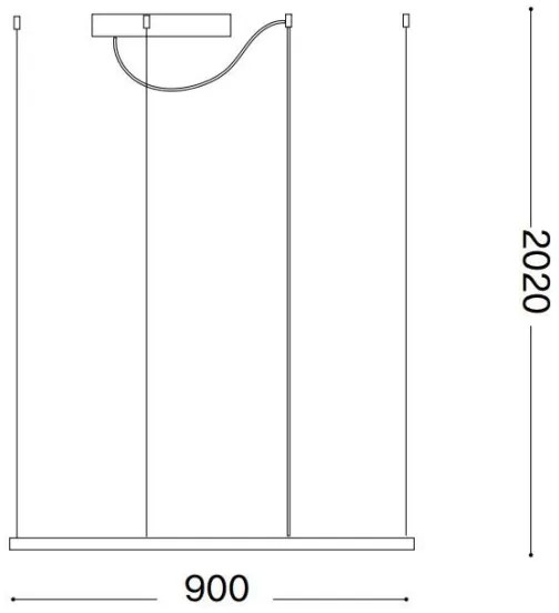 Ideal Lux - LED Lustr na lanku ORACLE SLIM LED/53W/230V 3000K 90x90 cm černá