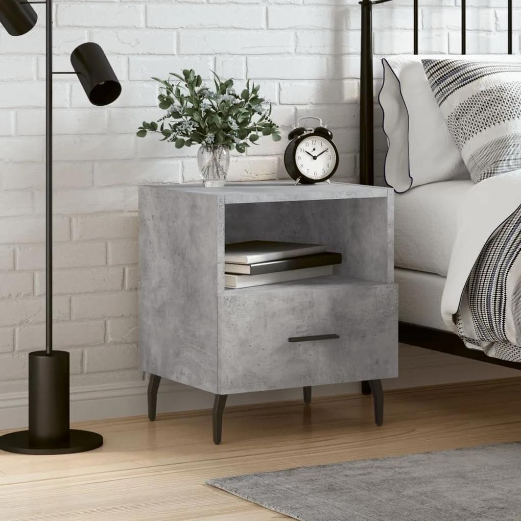 Noční stolek betonově šedý 40 x 35 x 47,5 cm kompozitní dřevo - Default Title