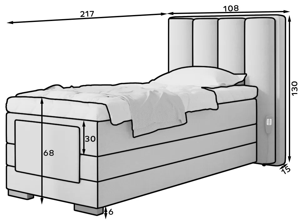 BOXSPRING ROMALA 90/200 (Flores 04)