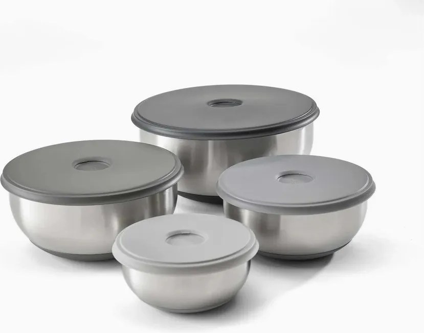 Nerezové mísy v sadě 4 ks ve stříbrné barvě ø 28,5 cm Nest Prep&Store – Joseph Joseph
