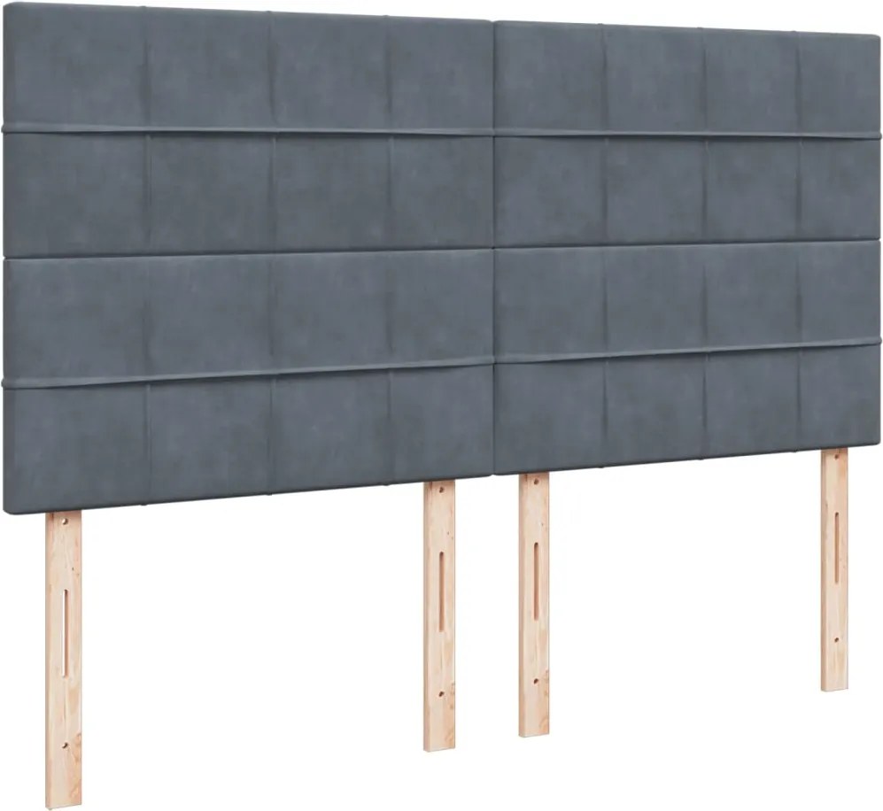 Box spring postel s matrací tmavě šedá 180x200 cm samet 3293279