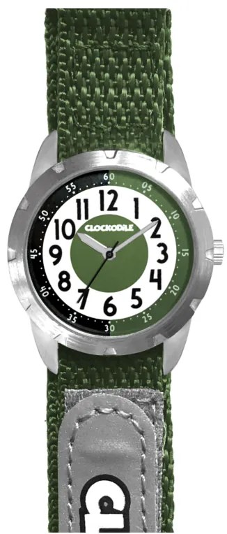 Zelené reflexní dětské hodinky na suchý zip CLOCKODILE REFLEX CWX0023