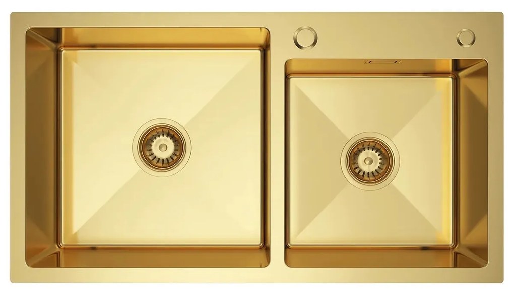 Velazo Dřez 2 komory, nerez - VE-7845G, 78x45 cm, zlatý