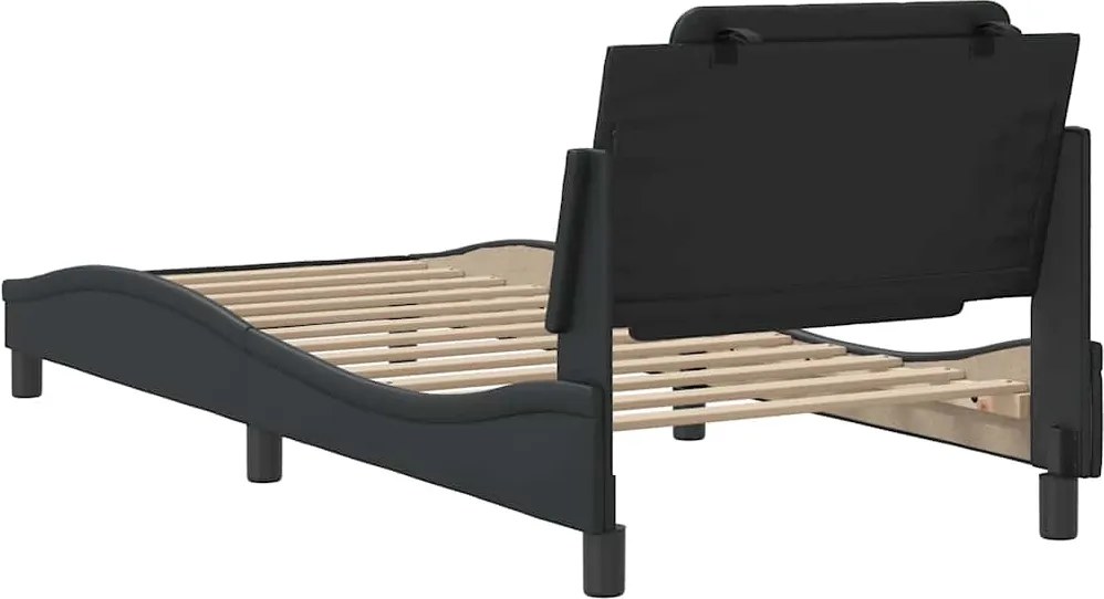 Rám postele bez matrace Zadar černý 90x190 cm umělá kůže 3208149