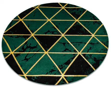 Dywany Luszczow Kusový koberec kulatý EMERALD EXCLUSIVE 1020 mramor, trojúhelníky lahvově zelená / zlato Rozměr koberce: 120 cm KRUH