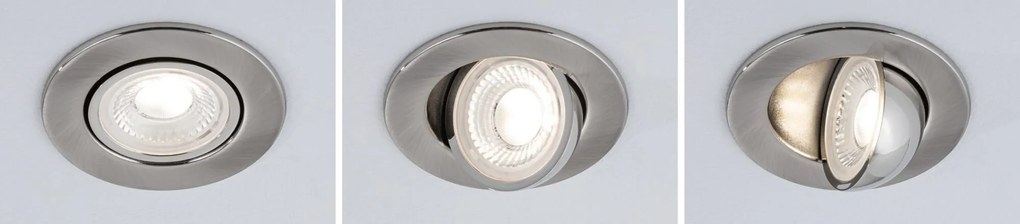 P 92412 LED vestavné svítidlo Zina IP65 5W / 8W 230V stmívatelné 2700 - 4000K kov kartáčovaný - PAULMANN