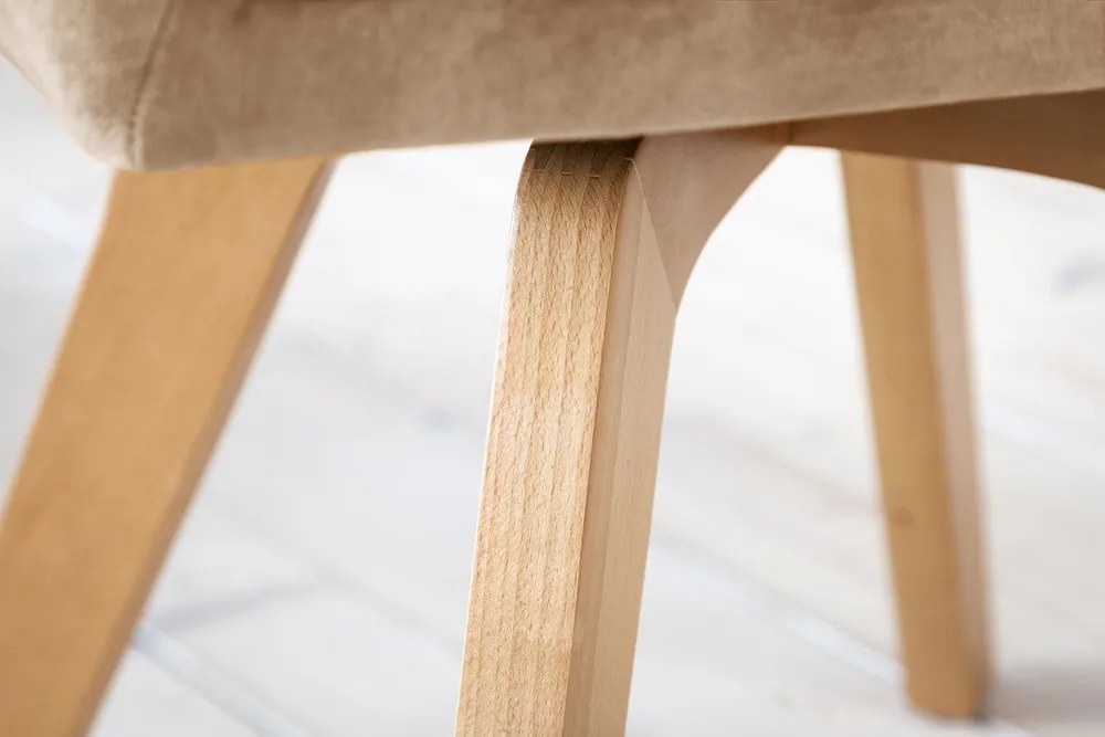 Designová otočná židle Gaura šampaňský samet