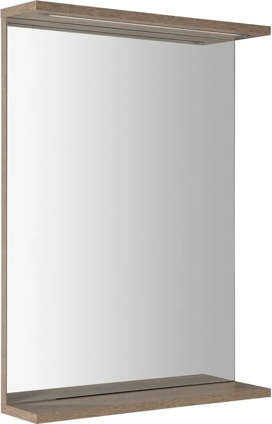 Aqualine Aqualine, KORIN STRIP zrcadlo s LED osvětlením 50x70x12cm, dub platin, KO995S