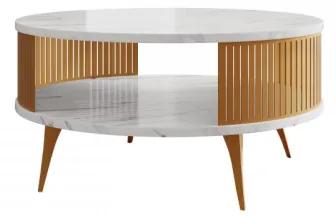 Konferenční stolek Mozimo Gold, Barva: zlatá / arktická bílá