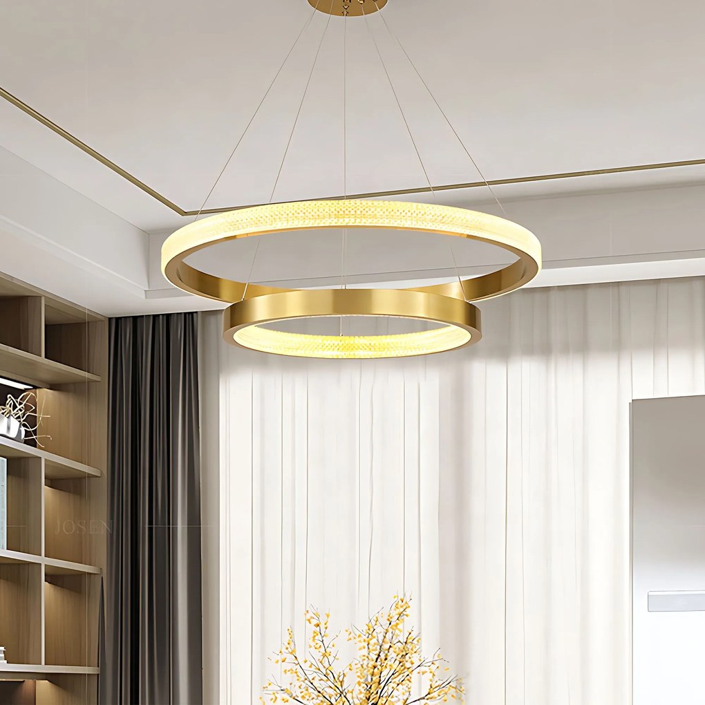 Toolight Toolight, LED stropní svítidlo 60cm, 55W, 3500lm + dálkové ovládání, APP1772-CP, zlatá matná, OSW-06351