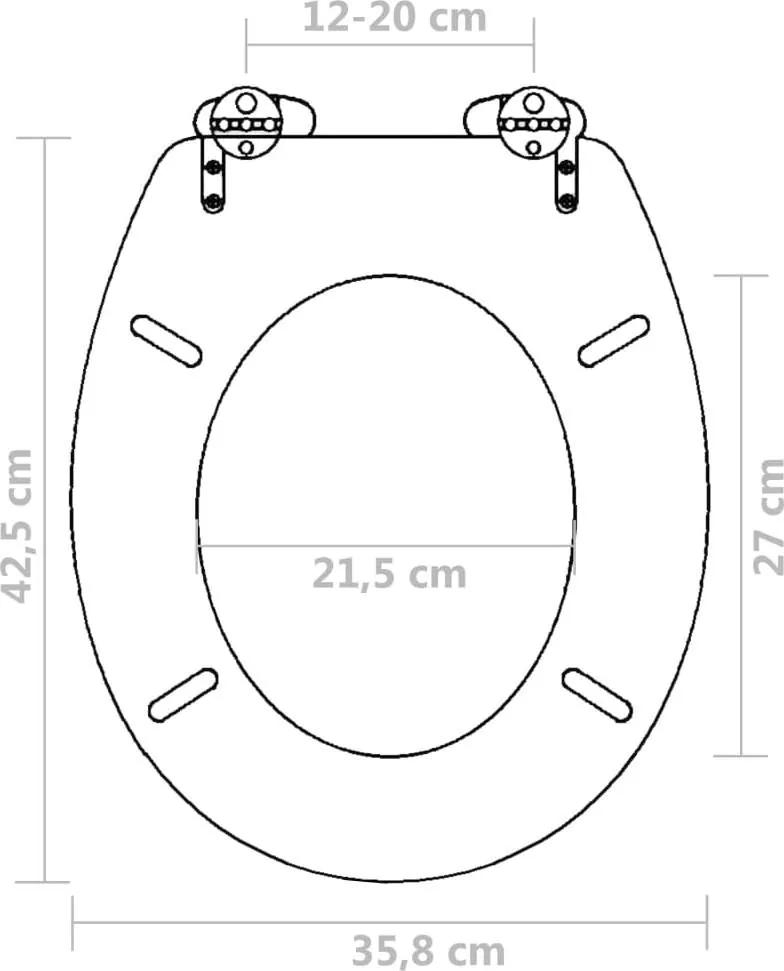 vidaXL WC sedátka s funkcí pomalého sklápění 2 ks hnědá MDF [275906]