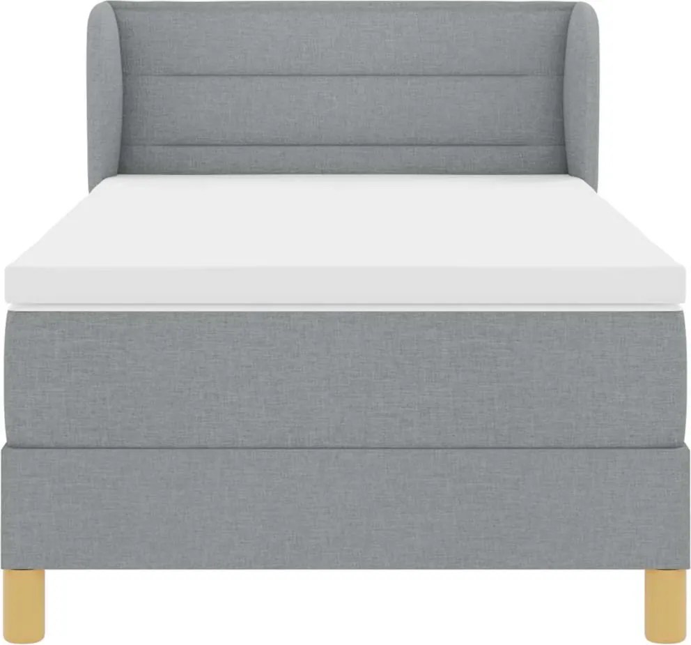 Postel s boxspringem s matrací Světle šedá 80 x 200 cm textil 3340115