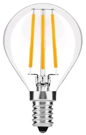 Prémiová retro LED žárovka E14 2W 250lm G45 teplá, filament, ekv. 20W, 3 roky