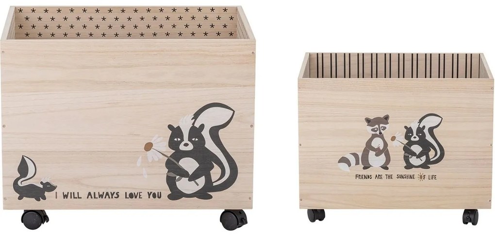 OnaDnes -20% Set dvou dřevěných úložných boxů na hračky Bloomingville Nonni 40/50 x 30/35 cm