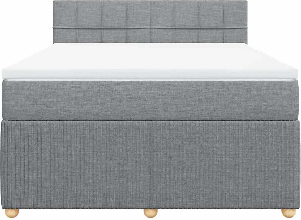 Box spring postel s matrací světle šedá 140 x 190 cm textil 3287451