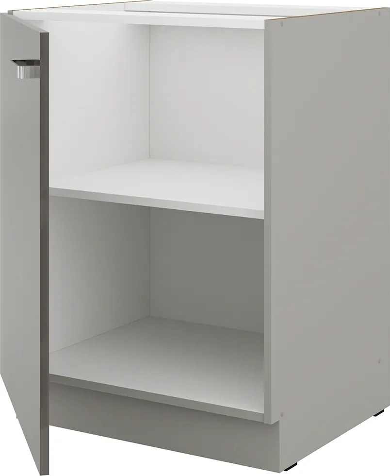 GREY gr | dolní skříňka 60 D 1F policová | 60 cm | světle šedá/tmavě šedá lesk