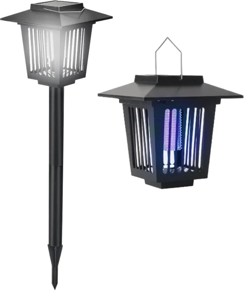 Bluegarden Bluegarden, LED solární lampa proti hmyzu 15x15x27 cm J-22, černá, OGR-02107