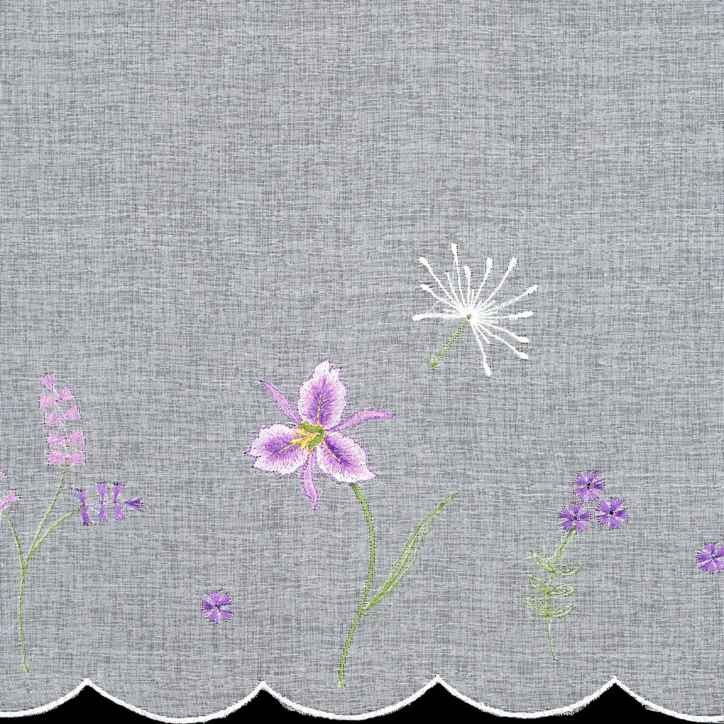 KRÁTKÁ ZÁCLONA NA POUTKÁCH INESA 150X40 CM KVĚTY