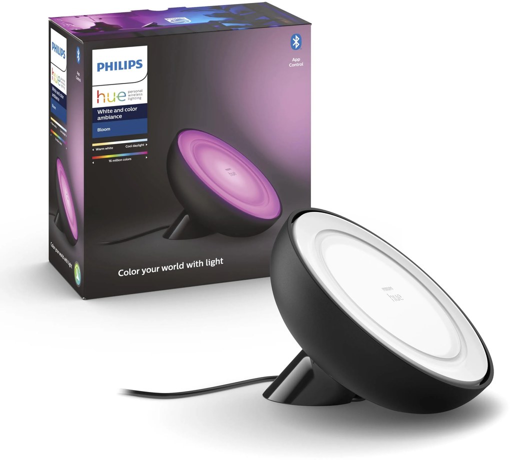 Stolní lampa philips hue bloom v2 černá
