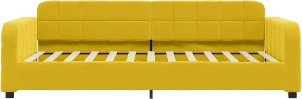 Válenda s matrací žlutá 80 x 200 cm samet 3196903