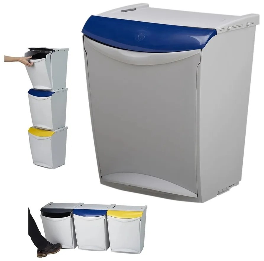 Denox Ekosystem odpadkový koš na tříděný odpad 25 l, modrý - papír
