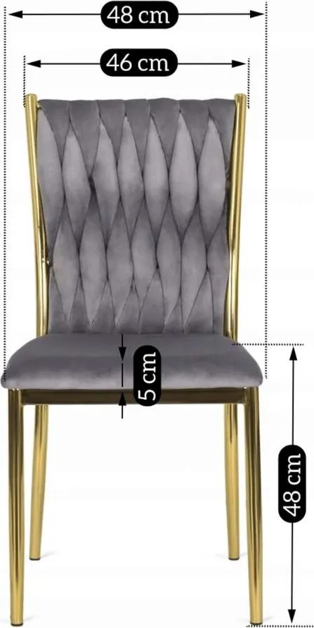 Jídelní židle Sida Velvet, šedá