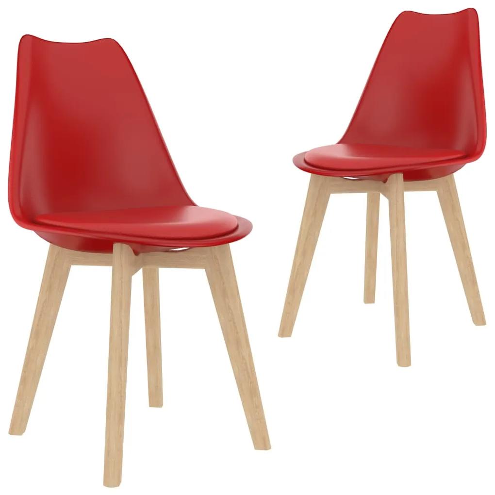 289136 vidaXL Jídelní židle 2 ks červené plast