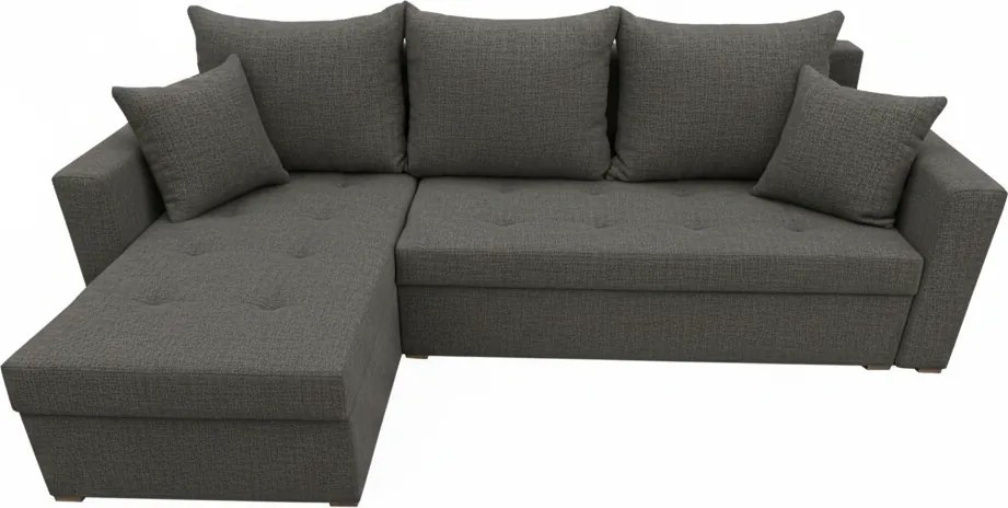 Rohová rozkládací sedací souprava do L LORENZA, 238 cm, s úložným prostorem Roh pohovky: Pravý roh, Barva látky Sawana: Hnědá (Sawana 25)