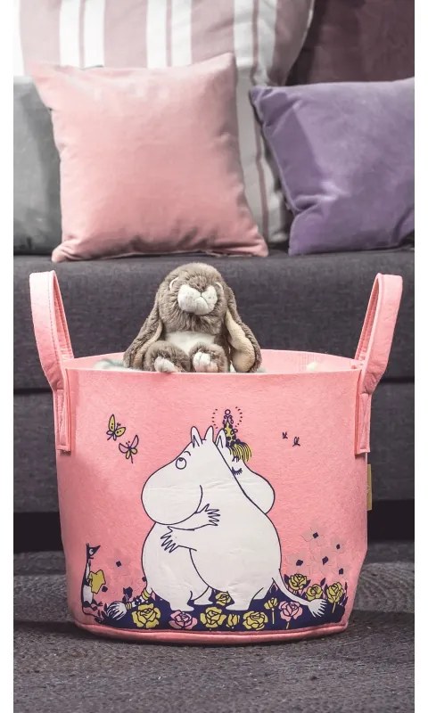 Úložný koš Moomin Hug 30l, růžový