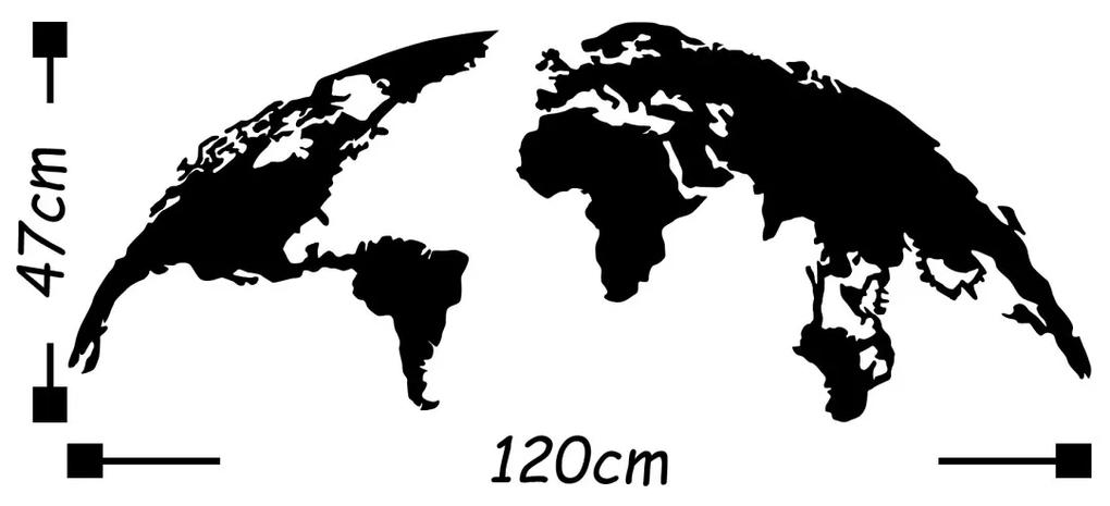 Nástěnná dekorace World Map černá - M