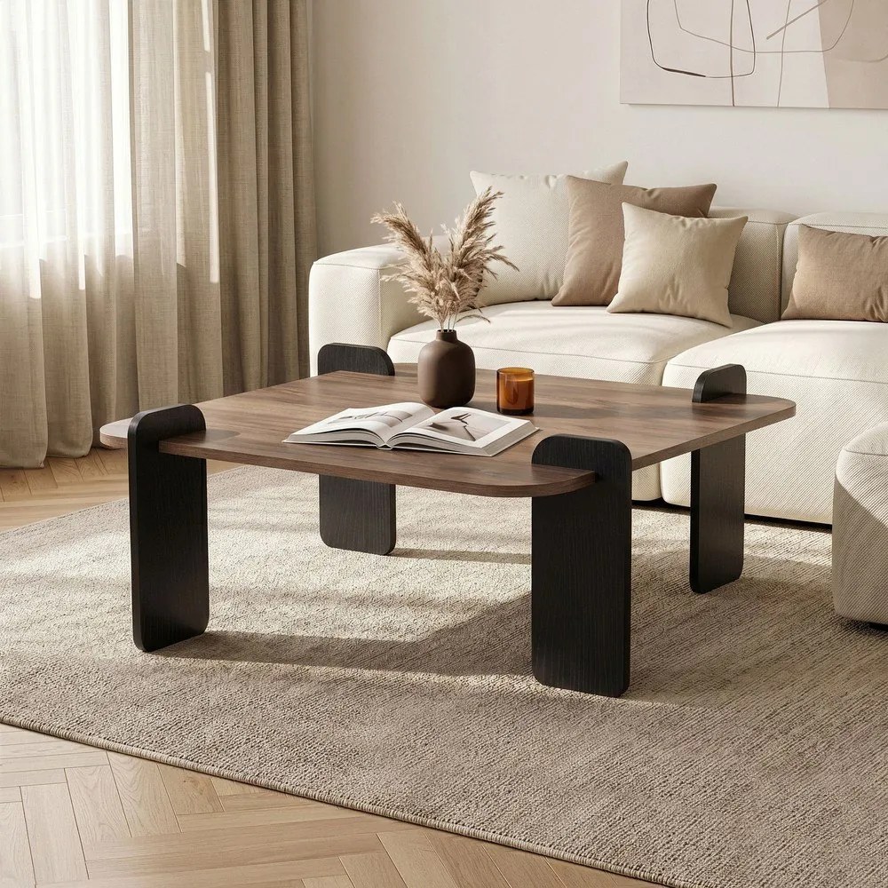 Hnědý konferenční stolek 90x90 cm Marais – Nordure