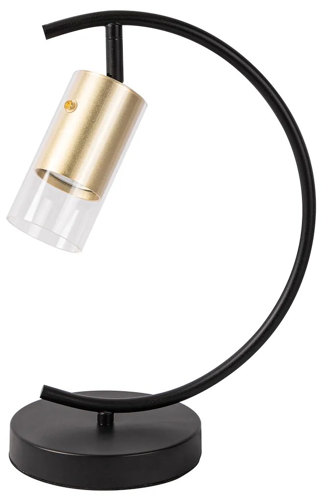 Stolní lampa Ricky, 1x zlaté/transparentní plastové stínítko, b