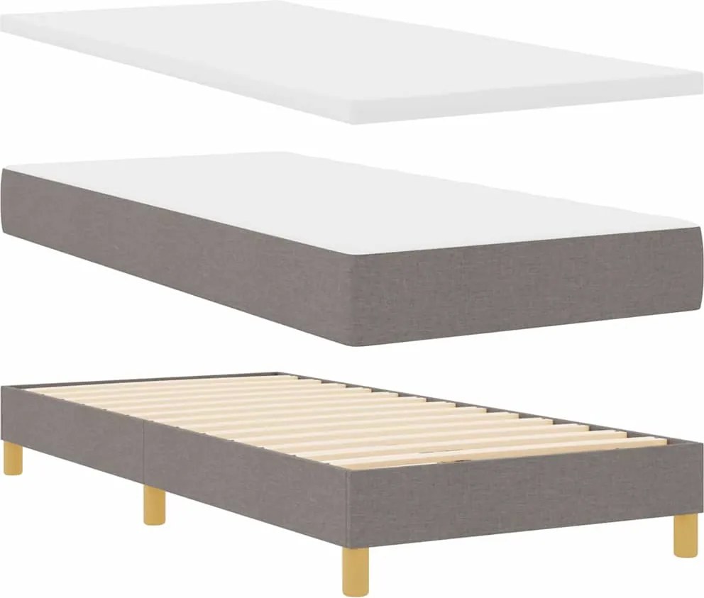 Postel s boxspringem s polštářem Taupe 100 x 200 cm textil 3338976
